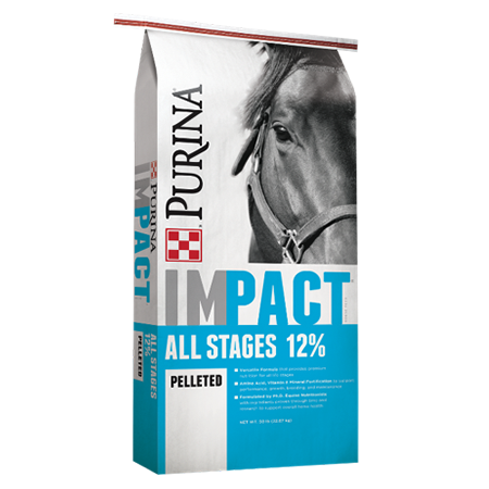 Purina Impact 12% All Stages Pelleted Horse Feed - Arcola Feed